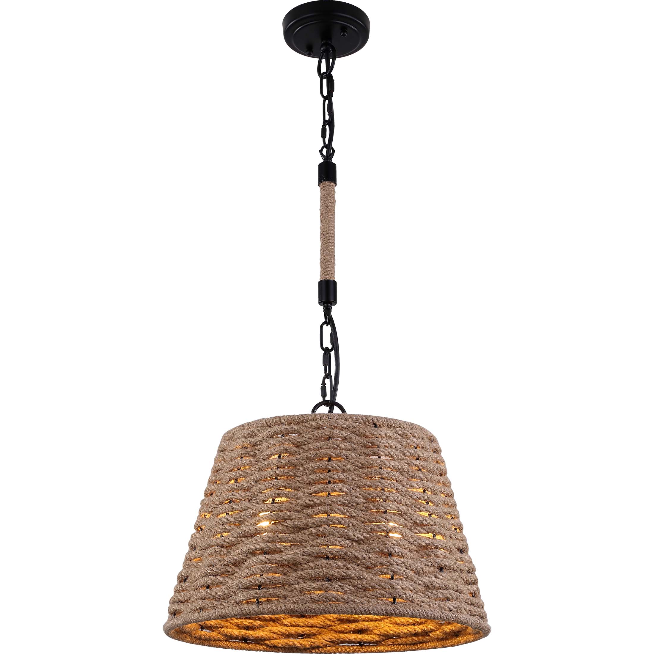 2102-5 Hemp Rope 2-Light Pendant (with chain) - QuantaLight