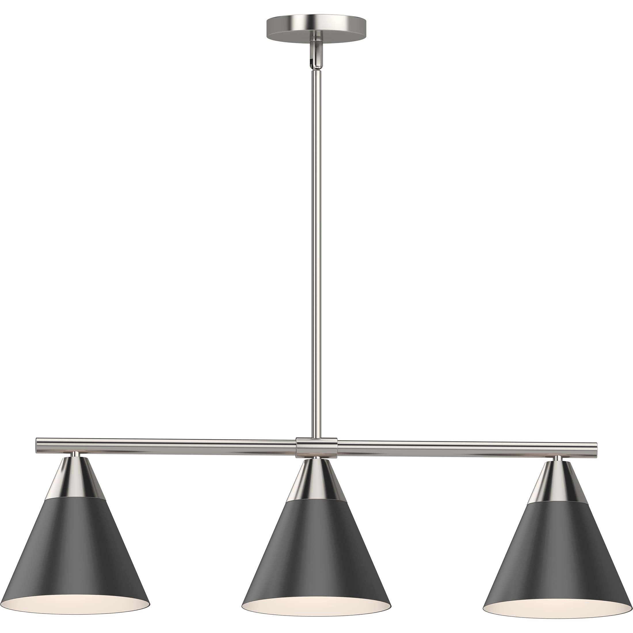 2513-49 Black & Brushed Nickel 3-Light Pendant - QuantaLight